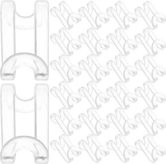 Cabilock 60 Stück Teiliges Transparente Kleiderbügel verbindungsclips aus Robustem Stabile Mehrfachaufhängung Platzsparend für Garderobe rutschfeste Haken mit 