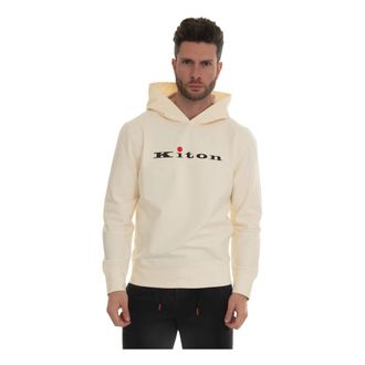 Kiton Bequemes Baumwoll-Kapuzensweatshirt - - Sweatshirts & Hoodies - Herren - Beige - XL