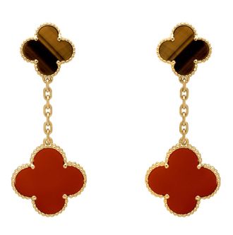 Van Cleef & Arpels Magic Alhambra Earrings 2 Motif Carnelian