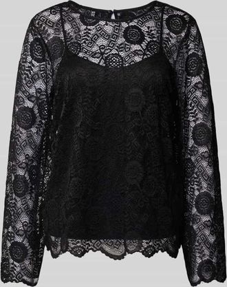 Pieces Regular Fit Langarmbluse aus Spitze Modell OLLINE