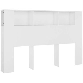 vidaXL Kopfteil mit Ablagen Wei&szlig; 160x18,5x104,5 cm Vidaxl
