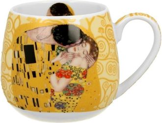 Duo Barrel Becher inspiriert von G. Klimt The Kiss Ecru - 0,43l