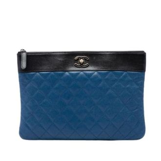 Chanel Pre-owned Vintage Quilted Clutch - - Pre-owned - Damen - Blau - ONE SIZE