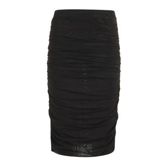 Federica Tosi Gonna longuette in T&uuml;ll drapiert - - Skirts - Damen - Schwarzk - L