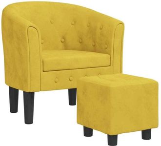 vidaXL Fauteuil cabriolet avec repose-pied jaune velours vidaXL802319