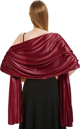 Heekpek Xnova Stola damen Festlich 200 * 70 cm, Chiffon Schal Shawl Multifunktionstuch Leicht, Elegant &uuml;bergro&szlig;en Schultertuch Chiffont&uuml;cher f&uuml;r Abendkleid (R