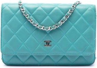 Chanel Portefeuille sur cha&icirc;ne Pre-owned - Femme - Pre-owned - Bleu - Taille: ONE Size