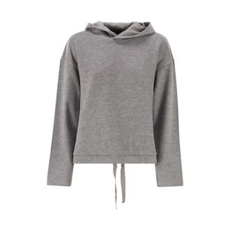 Max Mara Femme, Sweatshirts et sweats &agrave; capuche, Gris, Taille: 42 FR SweaT-shirt &agrave; capuche en jersey drap&eacute;