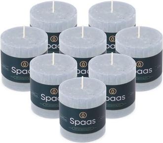Spaas 8x Rustikale Stumpenkerze 70/70 mm 25St. - hellblau