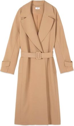 Oltre Femme, Manteaux, Beige, Taille: 42 FR Long Trench Coat with Belt