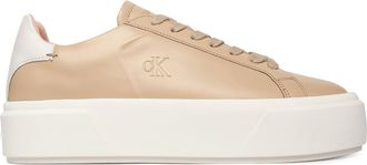 Calvin Klein Sneakers Calvin Klein Flatform Lace Up Lth YW0YW01928 Beige