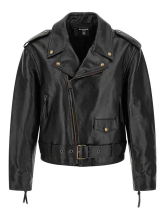 Balmain Blouson En Cuir - Noir