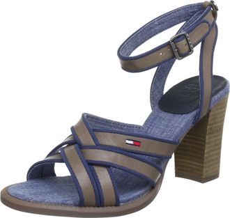 Tommy Jeans Hilfiger Denim HANNAH 1A EN56815228, Damen Sandalen, Grau (TAUPE GREY 077), EU 41