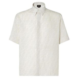 Fendi FF Leinenhemd - - Shirts - Herren - Beige - XL
