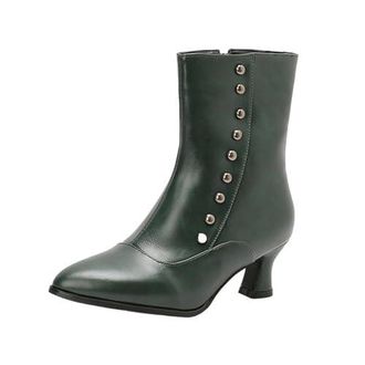 Generic Bottines dhiver chaudes doubl&eacute;es en polaire pour femme - Couleur unie - Bout pointu - Fermeture &eacute;clair lat&eacute;rale - &Eacute;l&eacute;gantes bottes thermiques pour cha