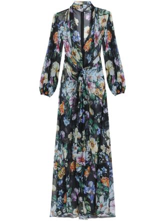 Dolce & Gabbana robe longue &agrave; fleurs - Noir