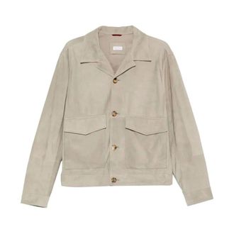 Brunello Cucinelli Wildlederjacke - - Jackets - Herren - Gr&uuml;n - L