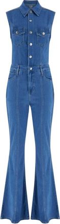 Guess Femme, Combinaisons et Ensembles, Bleu, Taille: 42 FR Harlo Flare Denim Jumpsuit