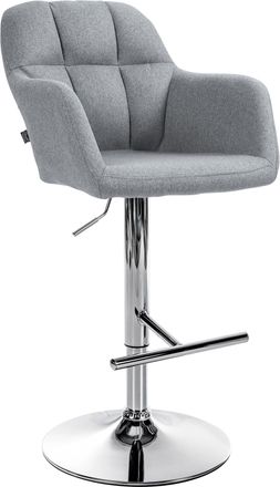 Clp Barhocker Natoma Stoff I 360° Drehbar, Metallgestell Höhenverstellbar Mit Fußstütze I Thekenhocker Für Bar Mit Gepolsterte Sitzfläche, Farbe:grau, Mat
