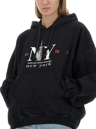 Alexander Wang Oversized Logo Sweatshirt - Black