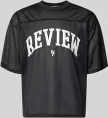 Review T-Shirt aus Mesh mit Logo-Print