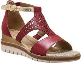 Pediconfort Sandales fantaisie en cuir - FEMME - Taille : 38 - Couleur : Rouge