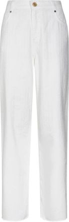 Ga&euml;lle Paris Femme, Jeans, Blanc, Taille: W25 Pantalon Droit en Denim