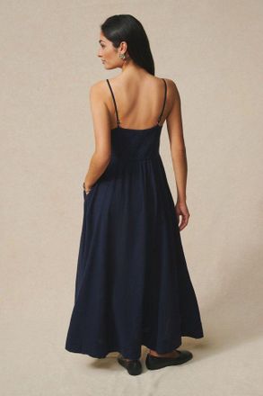 Next Midikleid Midikleid mit Tr&auml;gern und Leinen (1-tlg)