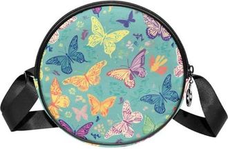 Generic Sac &agrave; bandouli&egrave;re rond pour femme, petit sac &agrave; bandouli&egrave;re color&eacute; avec fermeture &eacute;clair, bretelles r&eacute;glables, sac &agrave; main rond d&eacute;contract&eacute; pour femmes 