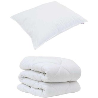 vidaXL Bettdecke mit Kissen 2 pcs Weiß Mikrofaser vidaXL