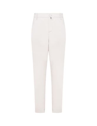 Jacob Cohen Mens Trousers Tapered Pearl Grey Cotton