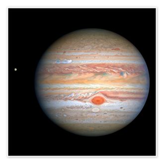 Posterlounge Jupiter und sein Mond Europa Poster von NASA 40 x 40 cm Wandbilder Wanddeko