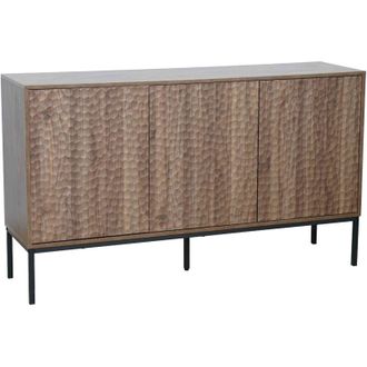 Oviala Oviala - Buffet 3 portes moderne rectangulaire L147 cm bois fonc&eacute;