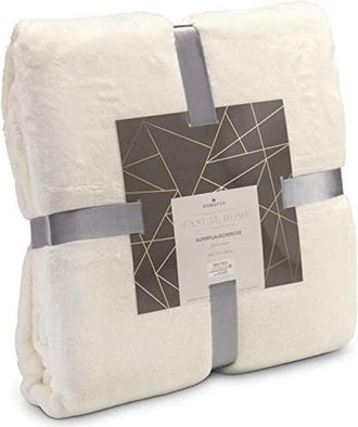 Römer Wellness Superflauschdecke Beige - 150 x 200 cm, 320 g/m², weich, flauschig, antistatisch, ganzjährig als Wohndecke