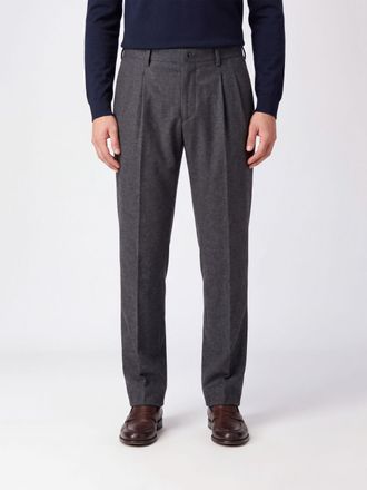 Slowear Chino-Hose aus Wollmischung mit gerader Passform und Bundfalten