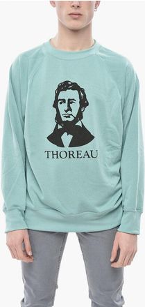 Mountain Research Crewneck Sweatshirt THOREAU in Solid Color With Front Print size S