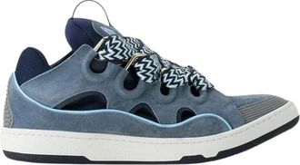 Lanvin Homme, Chaussures, Bleu, Taille: 42 EU Curb Leather Baskets
