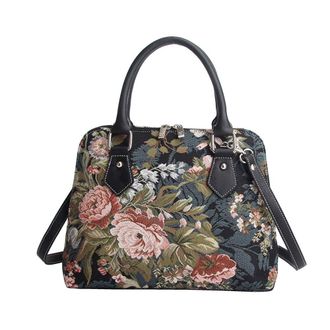 SIGNARE Tapisserie-Hand- und Schultertasche für Damen, modische Umhängetasche, Geldbörsen für Damen, Mädchen, Teenager, Pfingstrose, Convertible Bag