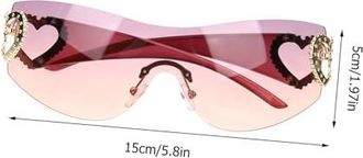 Supvox Lunettes de Soleil sans Monture pour Femmes Verres de Coeur Violets Protection UV L&eacute;g&egrave;res L&Eacute;t&eacute; Lunettes D&Eacute;t&eacute; pour F&ecirc;tes et Usage Ext&eacute;rieur