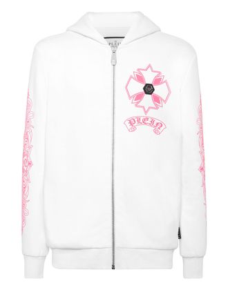 Philipp Plein Zip Hoodie Puffy Chrome Crest