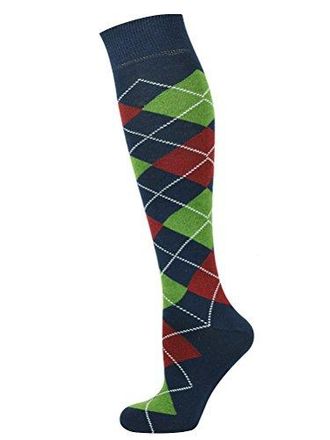 MySocks chaussettes genoux enfants Argyle Marine Rouge Vert, 31-36