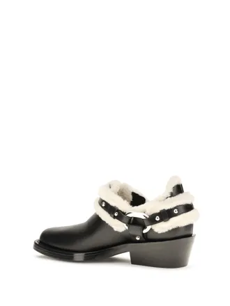 Paco Rabanne Womens Biker Ankle Boot Black Calf Leather