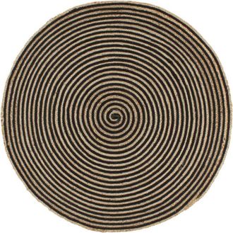 vidaXL Vidaxl - Tapis fait à la main Jute avec design de spirale Noir 150 cm