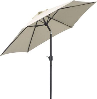 OUTSUNNY Parasol inclinable de jardin balcon terrasse manivelle toile polyester imperm&eacute;abilis&eacute;e haute densit&eacute; 180 g/m&sup2; &Oslash;2,7 x 2,35H m alu rouge vineux