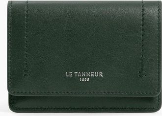 Le Tanneur Petit porte cartes &agrave; rabat Louison en cuir lisse