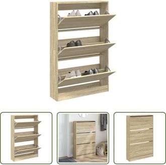 vidaXL vidaXL Schuhschrank f&uuml;r kleine R&auml;ume - Schuhschrank Sonoma-Eiche 80x21x125,5 cm Holzwerkstoff