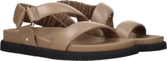 Max Mara Padded Leather Sandals - Brown