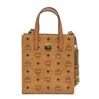 MCM Pre-owned Toile sacs-main - Femme - Pre-owned - Brun - Taille: ONE Size