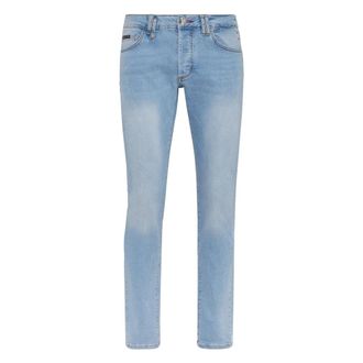 Philipp Plein Homme, Jeans, Bleu, Taille: W38 Pantalon en denim coupe super droite Basic