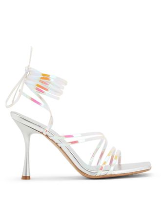 8 by YOOX PRINTED LEATHER HEELED SANDAL